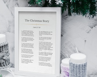 Christmas Printable, Luke 2:11-12, Manger Verse, Home Decor, Happy ...