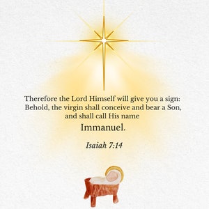 Christmas Printable, Isaiah 7:14, Immanuel Verse, Home Decor, Happy ...