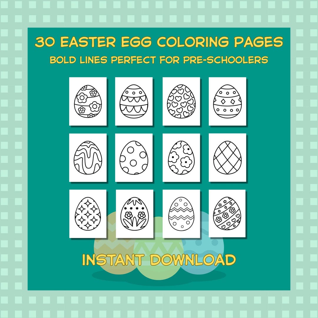 30 Easter Egg Coloring Pages for Kids, Printable Easter Coloring Pages ...