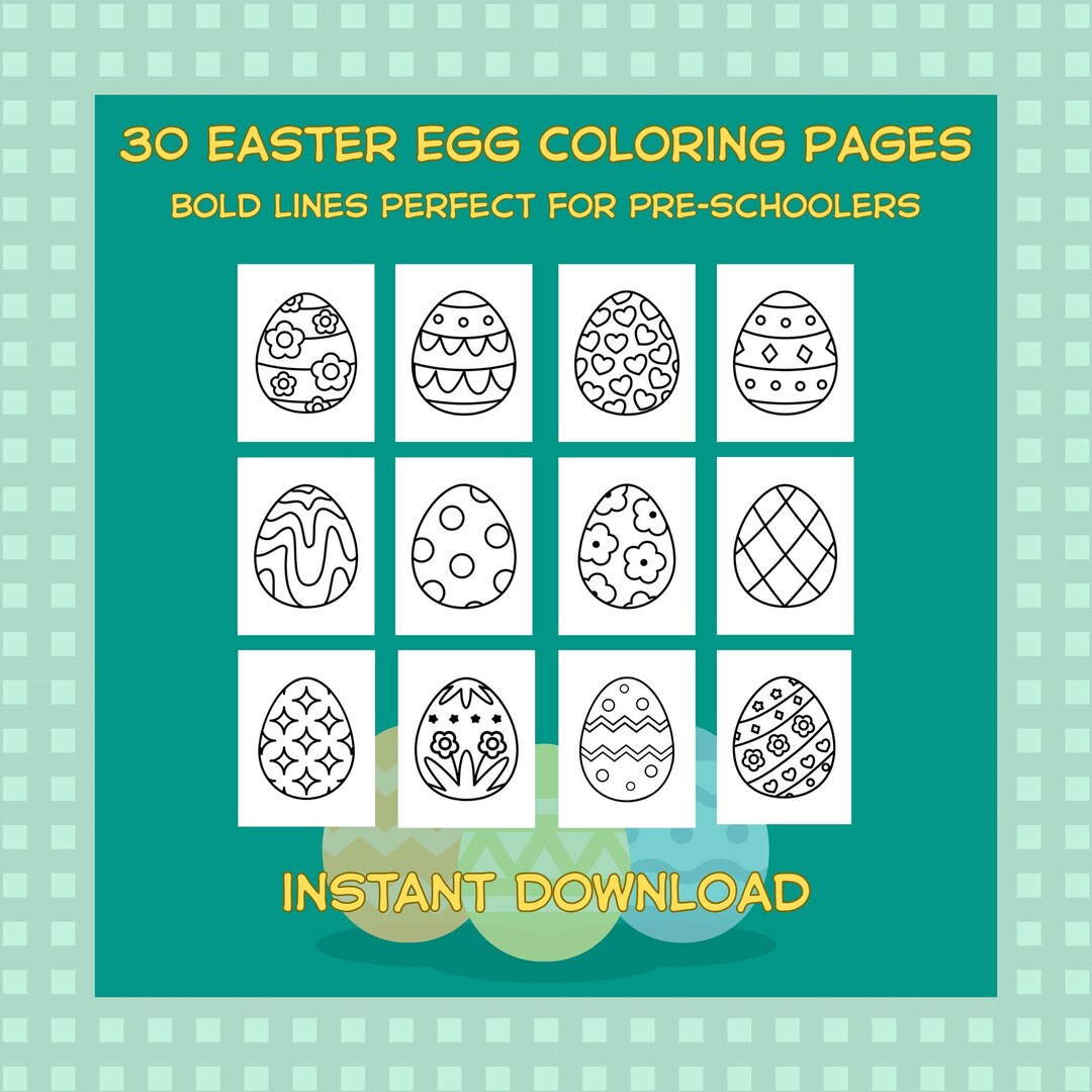 30 Easter Egg Coloring Pages for Kids, Printable Easter Coloring Pages ...