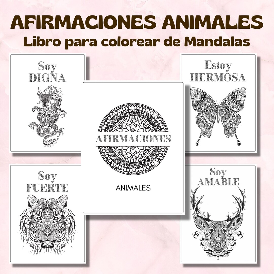 Spanish Language Mandala Coloring Book, 10 Affirmation Coloring Pages ...