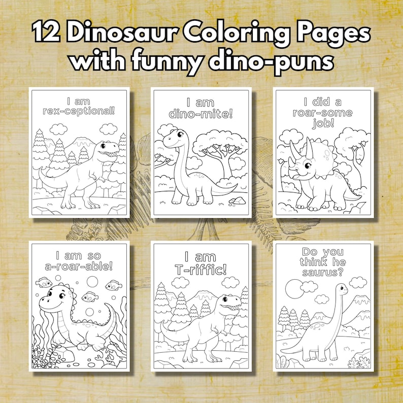 12 Dinosaur Coloring Pages, Dinosaur Coloring Pages, Kids Printable ...