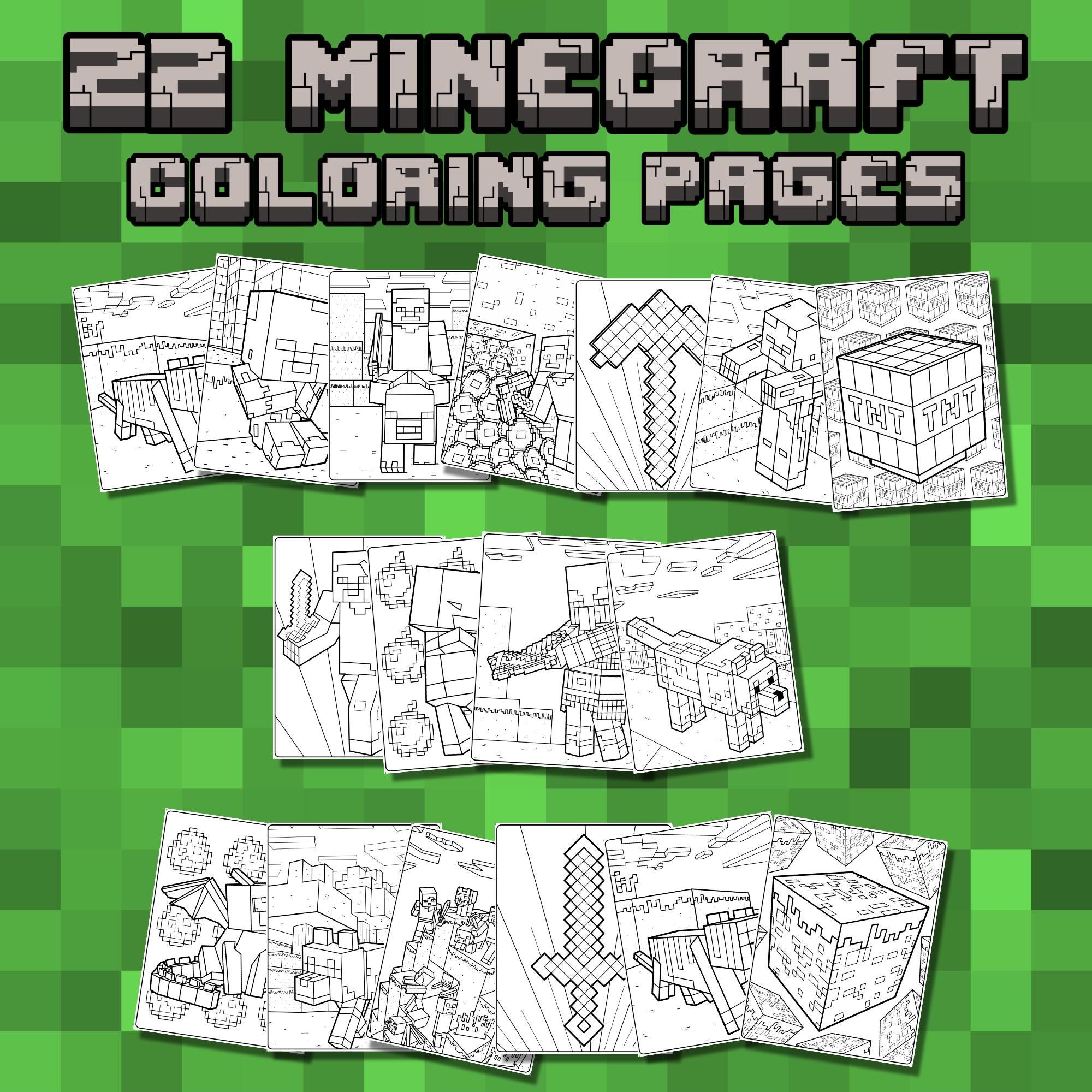 22 Printable Minecraft Inspired Coloring Pages for Kids, Minecraft ...