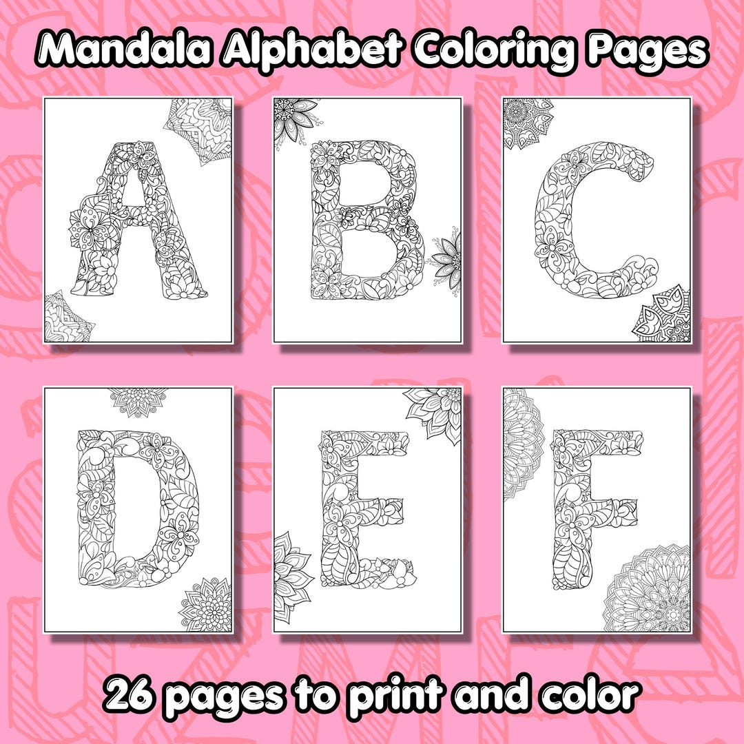 Mandala Alphabet Coloring Pages, Kid Coloring, Alphabet Children ...