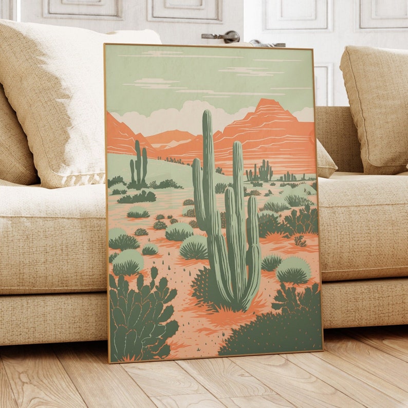 CACTUS Art, Cactus Print Poster, Modern Western Farmhouse Decor ...