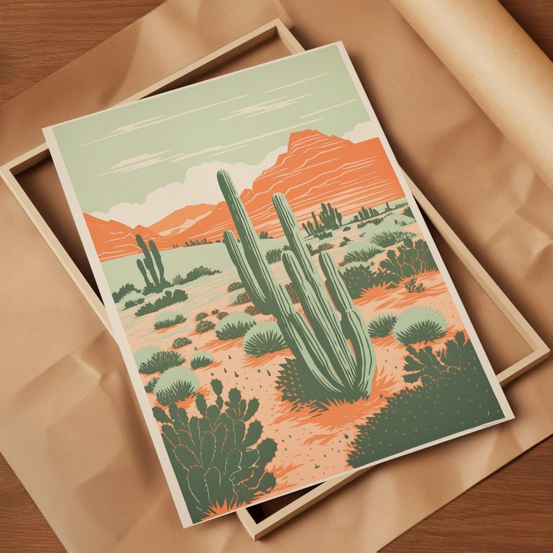 CACTUS Art, Cactus Print Poster, Modern Western Farmhouse Decor ...