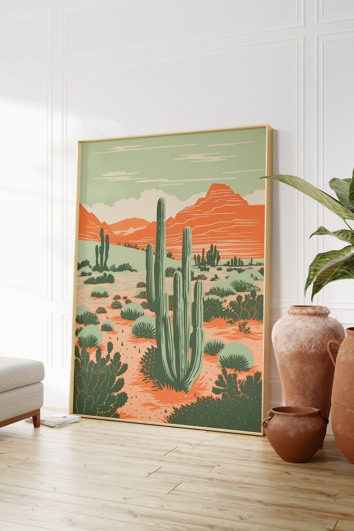 CACTUS Art, Cactus Print Poster, Modern Western Farmhouse Decor ...