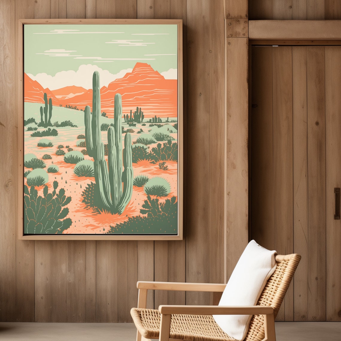 CACTUS Art, Cactus Print Poster, Modern Western Farmhouse Decor ...
