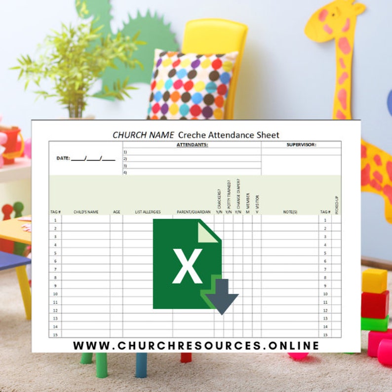 Creche Sign in Sign Out Template Form - Etsy