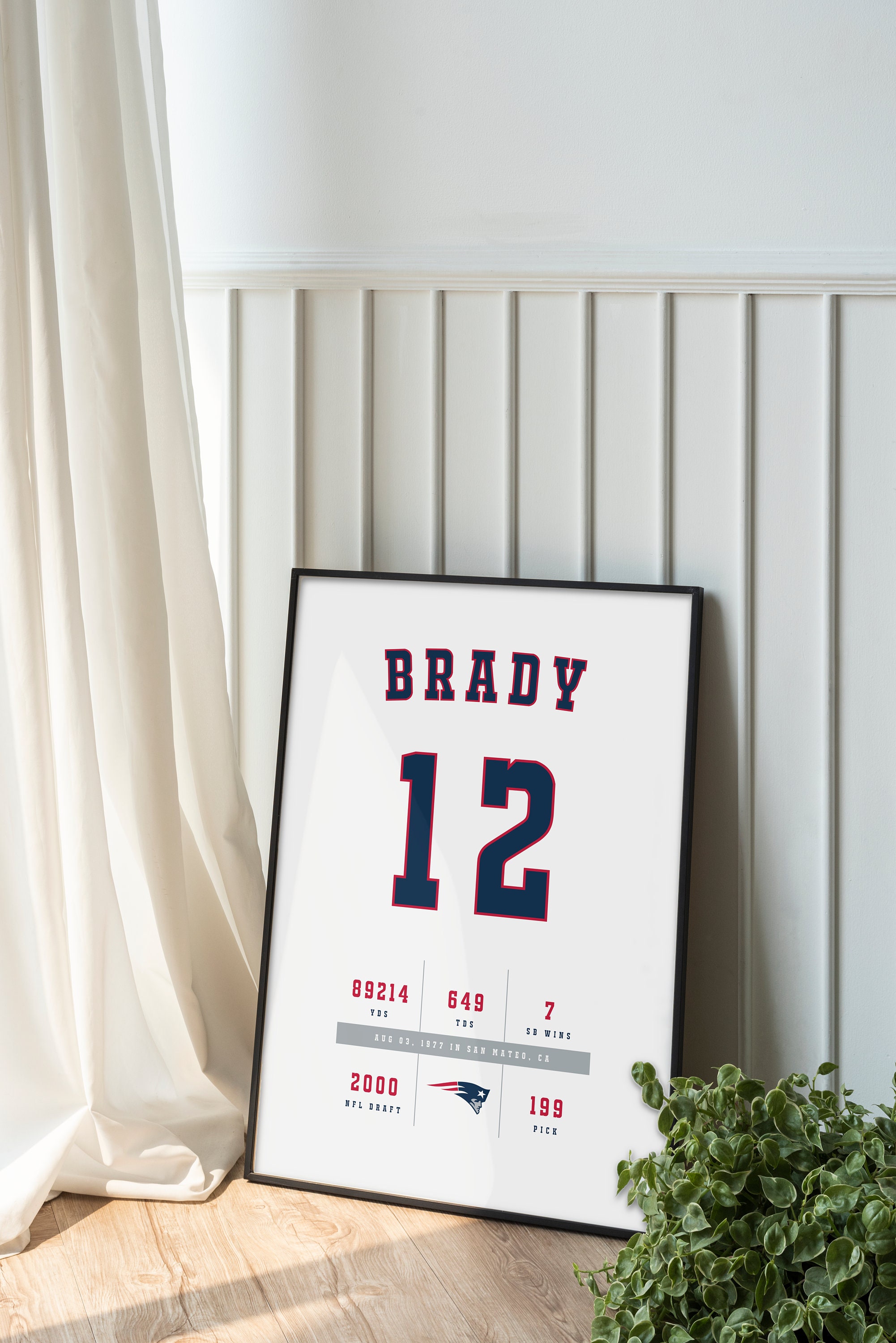 Tom Brady Poster New England Patriots Quarterback Jersey Poster NFL ...