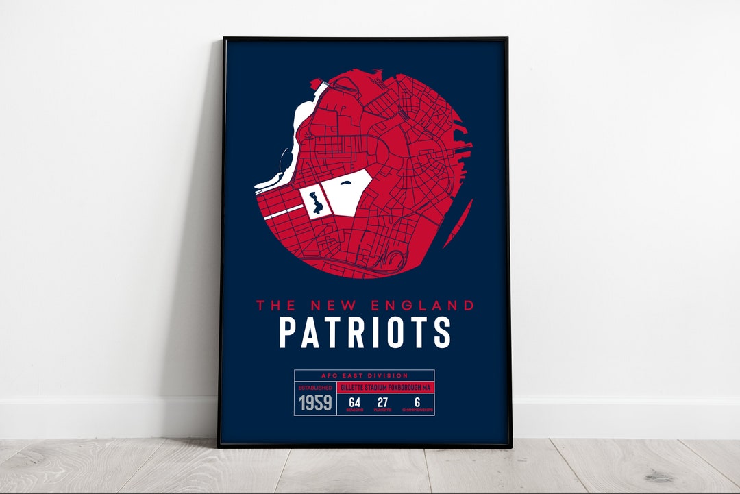 New England Patriots Poster Football Wall Art NFL Print Sports Home ...