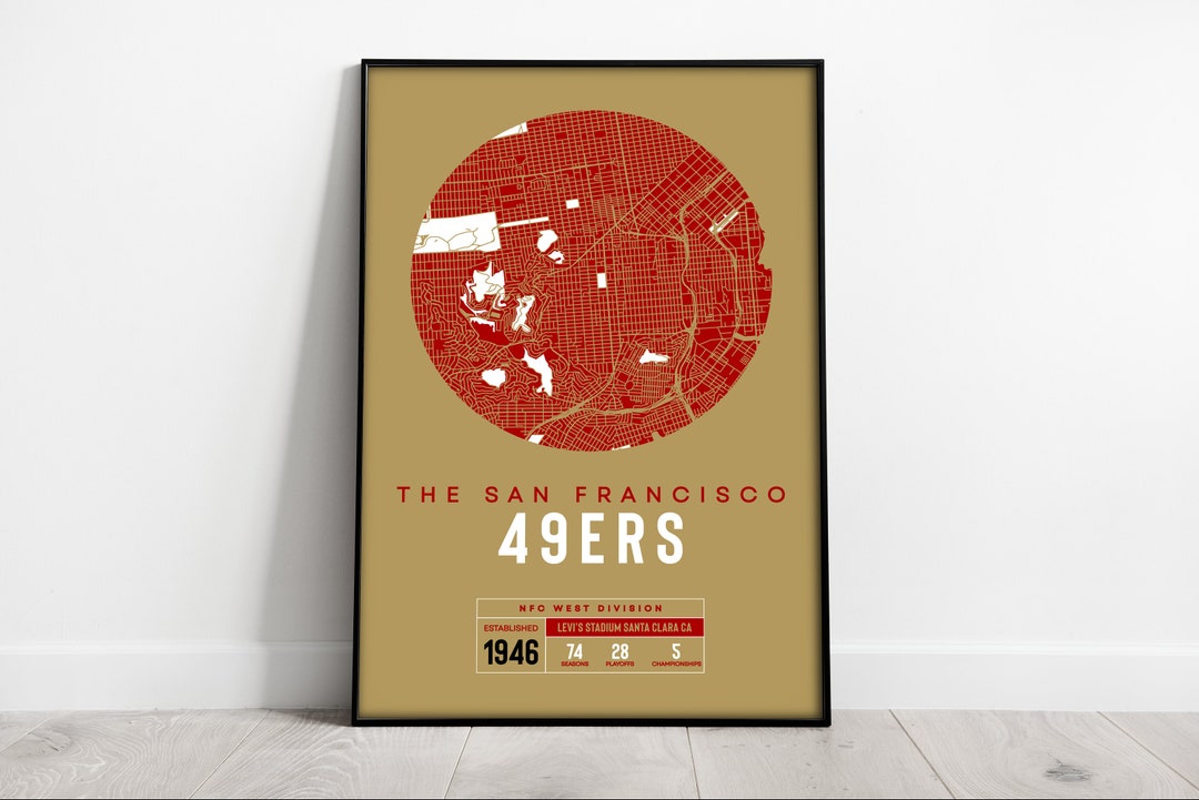 San Francisco 49ers Poster Football Wall Art NFL Print Sports Home ...