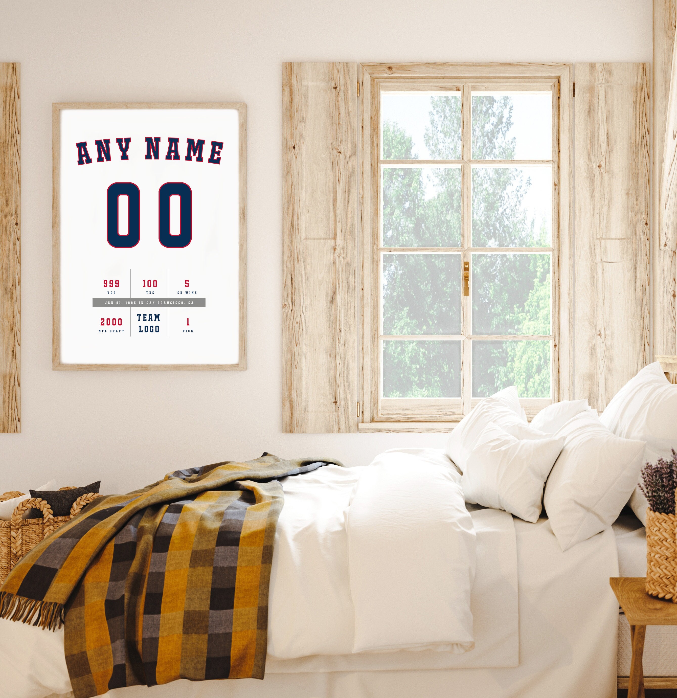 Custom Sports Jersey Poster Football Wall Art Sports Home - Etsy