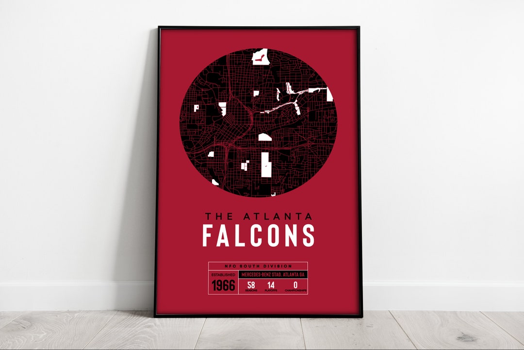 Atlanta Falcons Poster Football Wall Art NFL Print Sports Home Decor ...