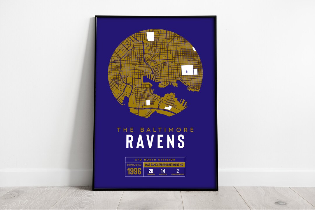 Baltimore Ravens Poster Football Wall Art NFL Print Sports - Etsy