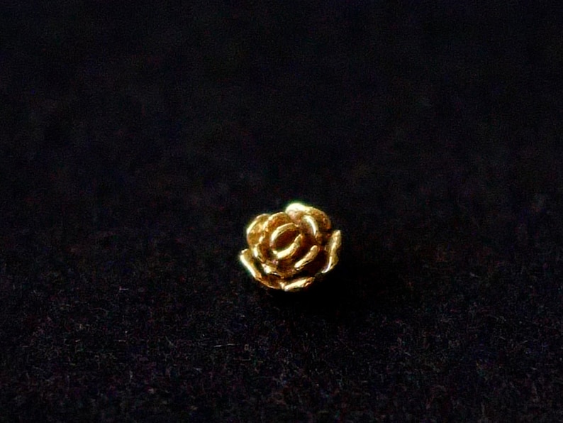 18K Solid Gold Tiny Rose; Flower Casting - Etsy