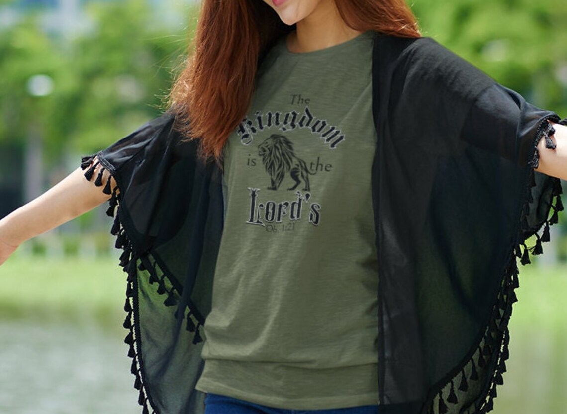 The Lords Kingdom Bible Verse Shirt Ob 1:21 Jesus Faith Lion Shirt ...