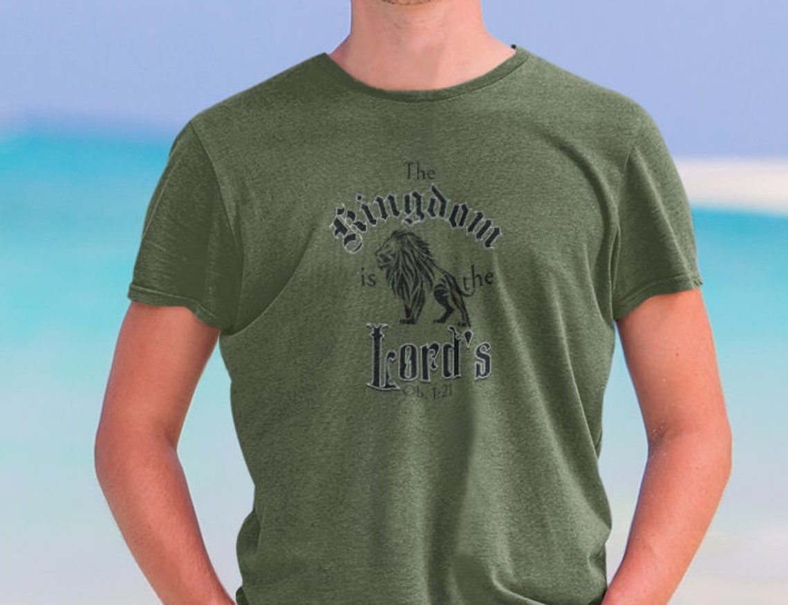 The Lords Kingdom Bible Verse Shirt Ob 1:21 Jesus Faith Lion Shirt ...