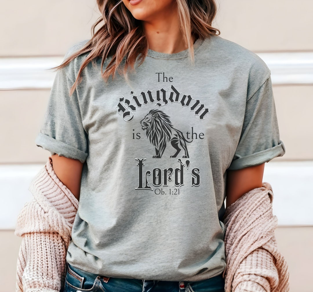 The Lord’s Kingdom Bible Verse Shirt Ob 1:21 Jesus Faith Lion Shirt ...