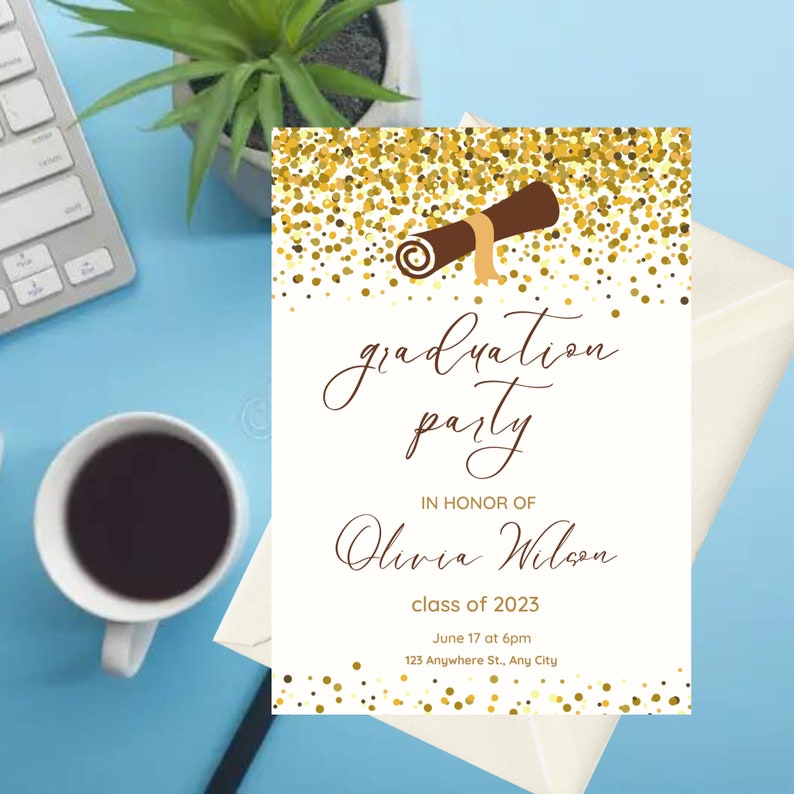 GRADUATION PARTY & Senior Class Announcement Unique Designed INVITATION ...