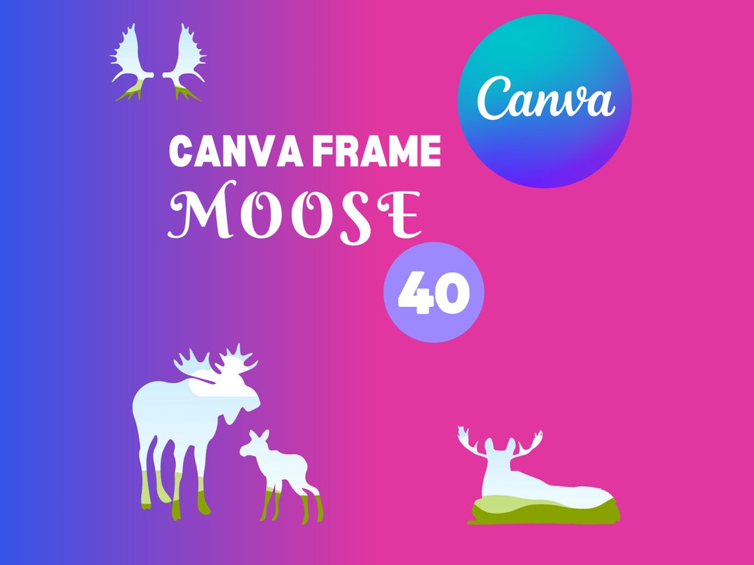 40 Moose Drag and Drop Canva Frames. - Etsy
