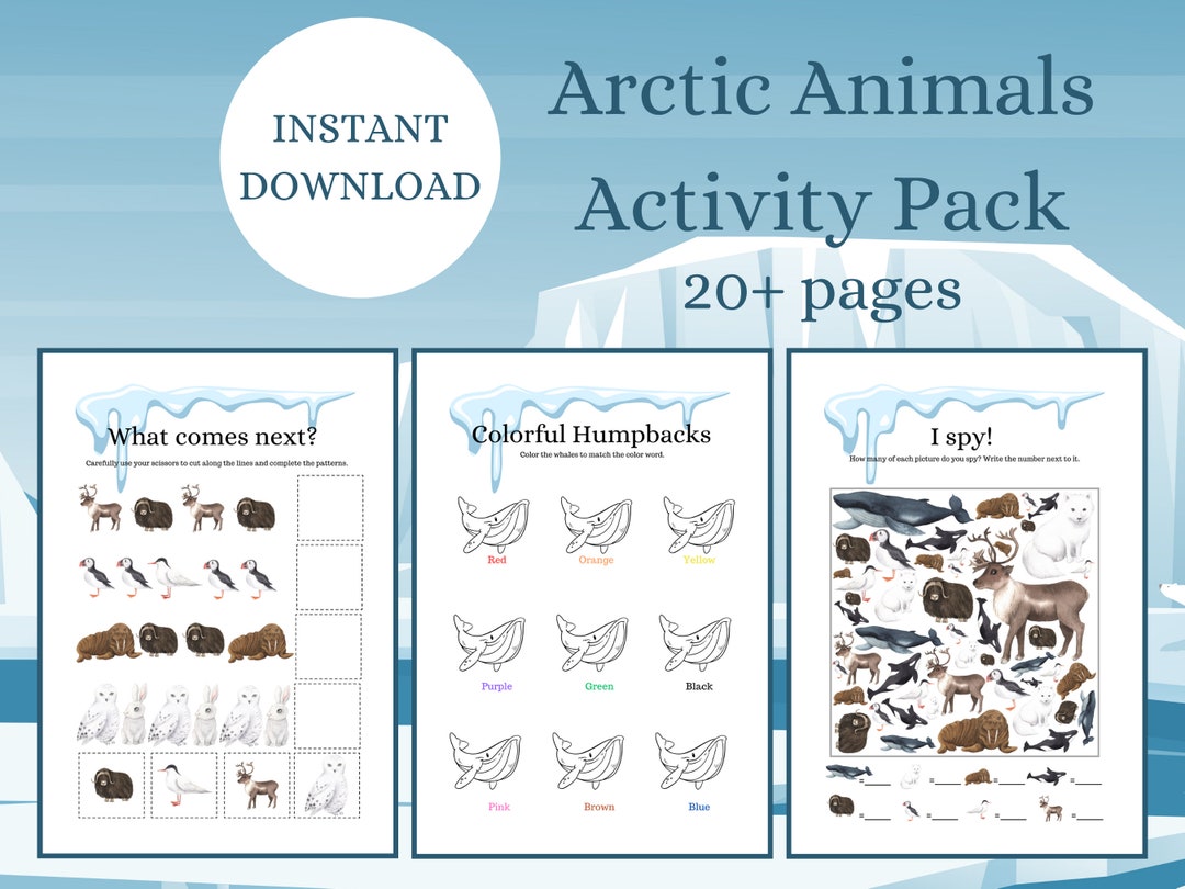 Arctic Animals Activity Pack - Etsy