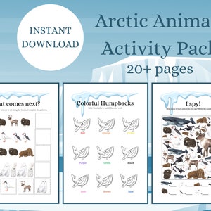 Arctic Animals Activity Pack - Etsy