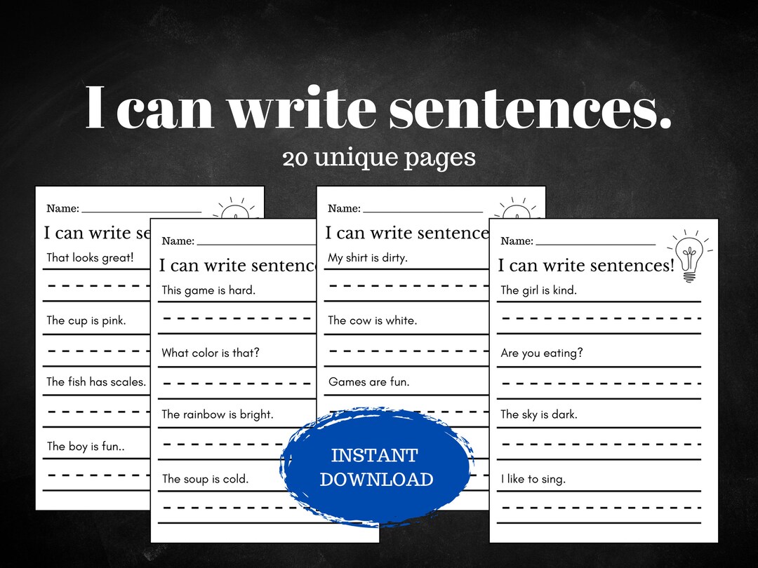 I Can Write Sentences Writing Practice, Sentence Writing, Learning to ...