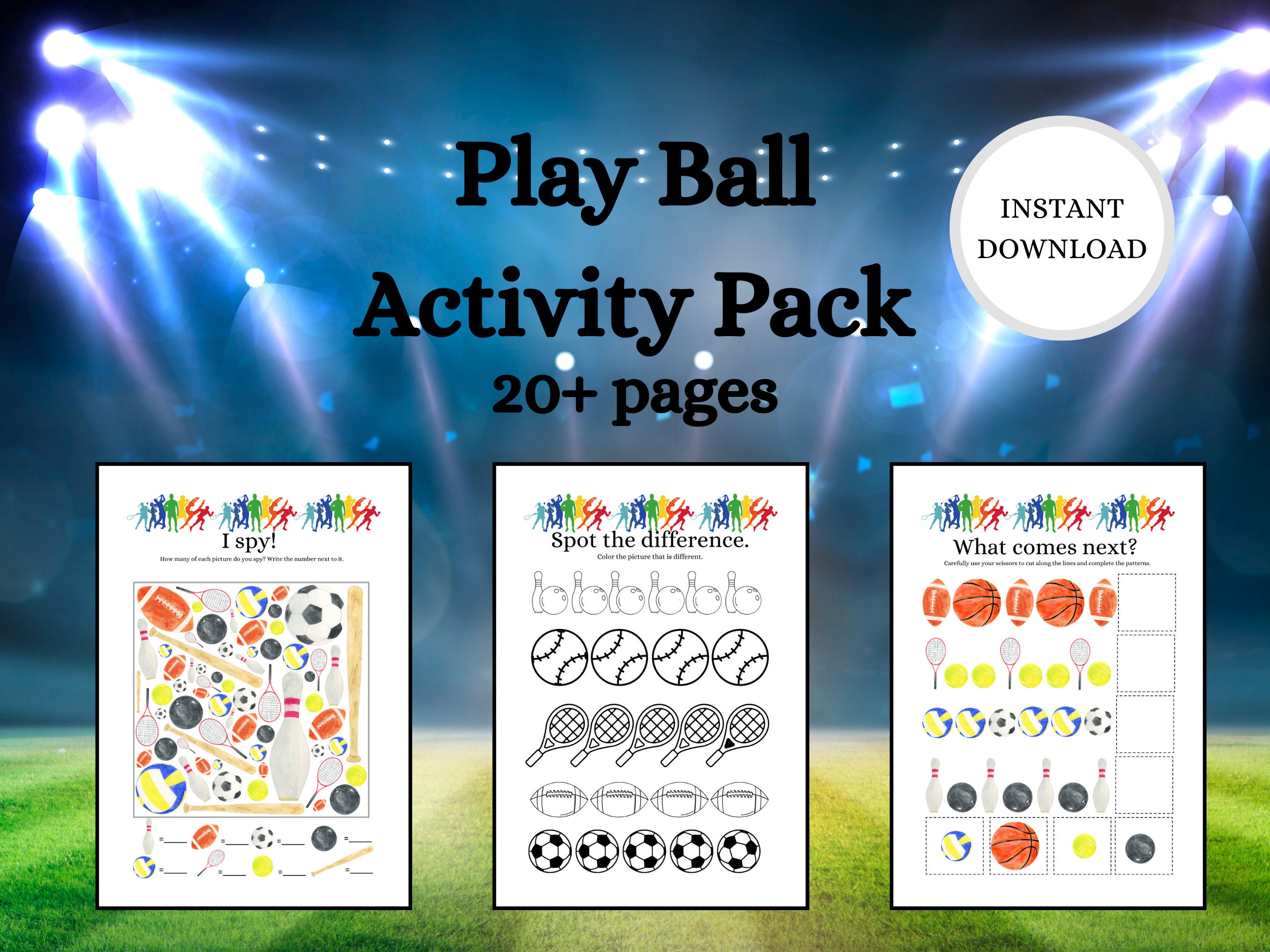 Play Ball Activity Pack - Etsy