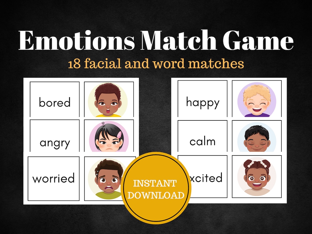Emotions Match Game Social Emotional Learning, Memory Game - Etsy