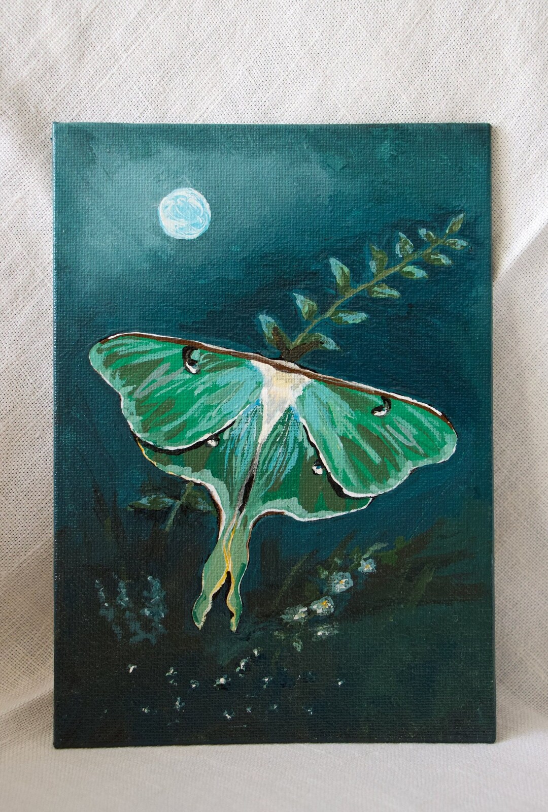 LUNA and FERN original Art Painting in Acrylic on Canvas - Etsy