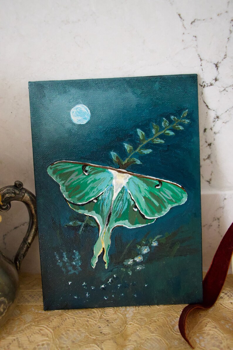 LUNA and FERN original Art Painting in Acrylic on Canvas - Etsy