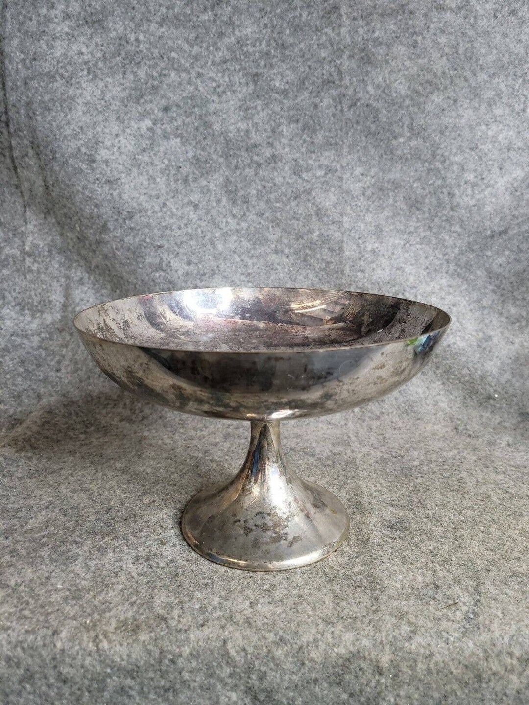Vintage MCM Silvertone Footed Centerpiece Bowl Table Decor Home ...