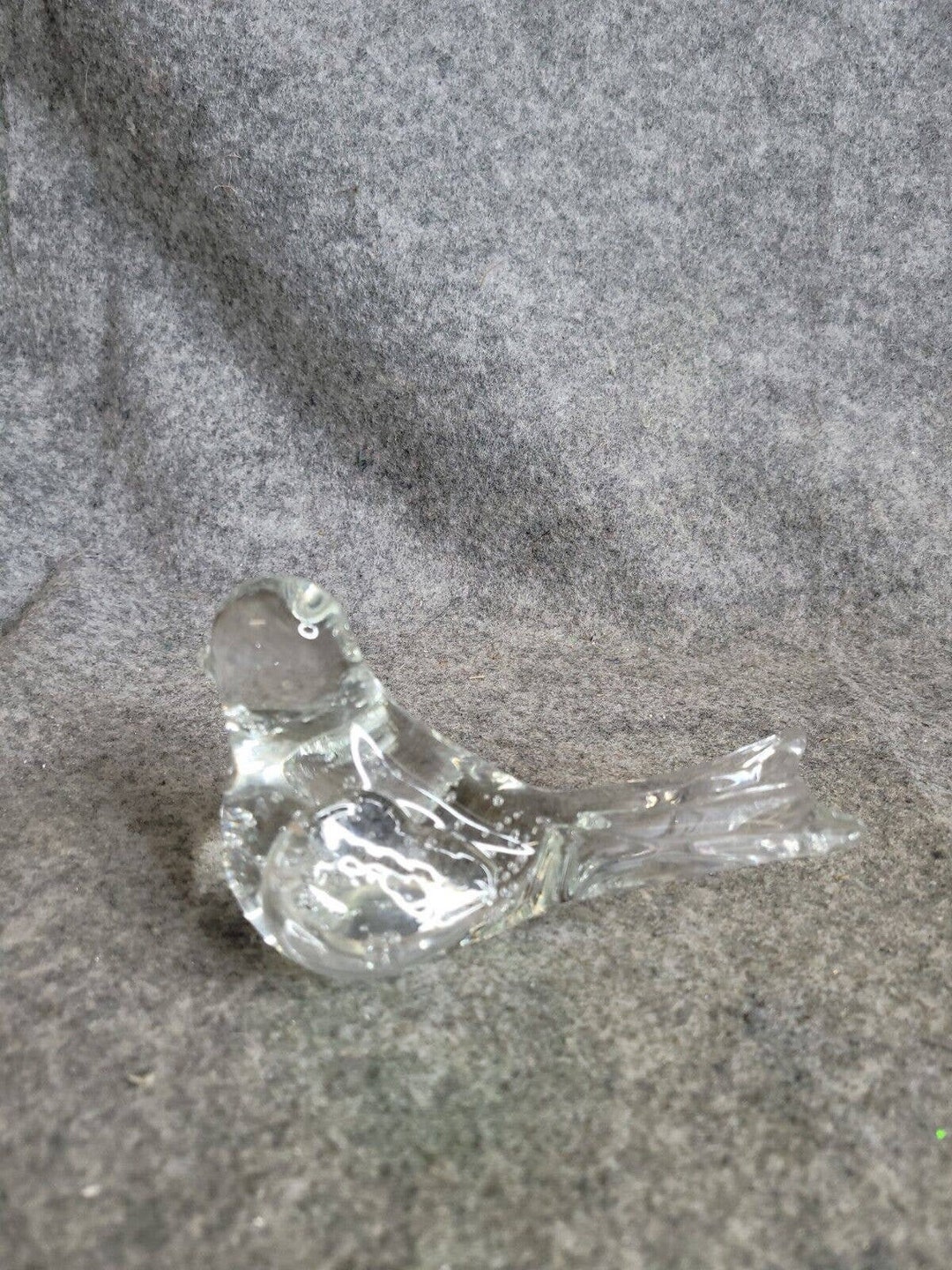Vintage Lead Crystal Bird Fowl Tail Floating Bubbles Inside - Etsy