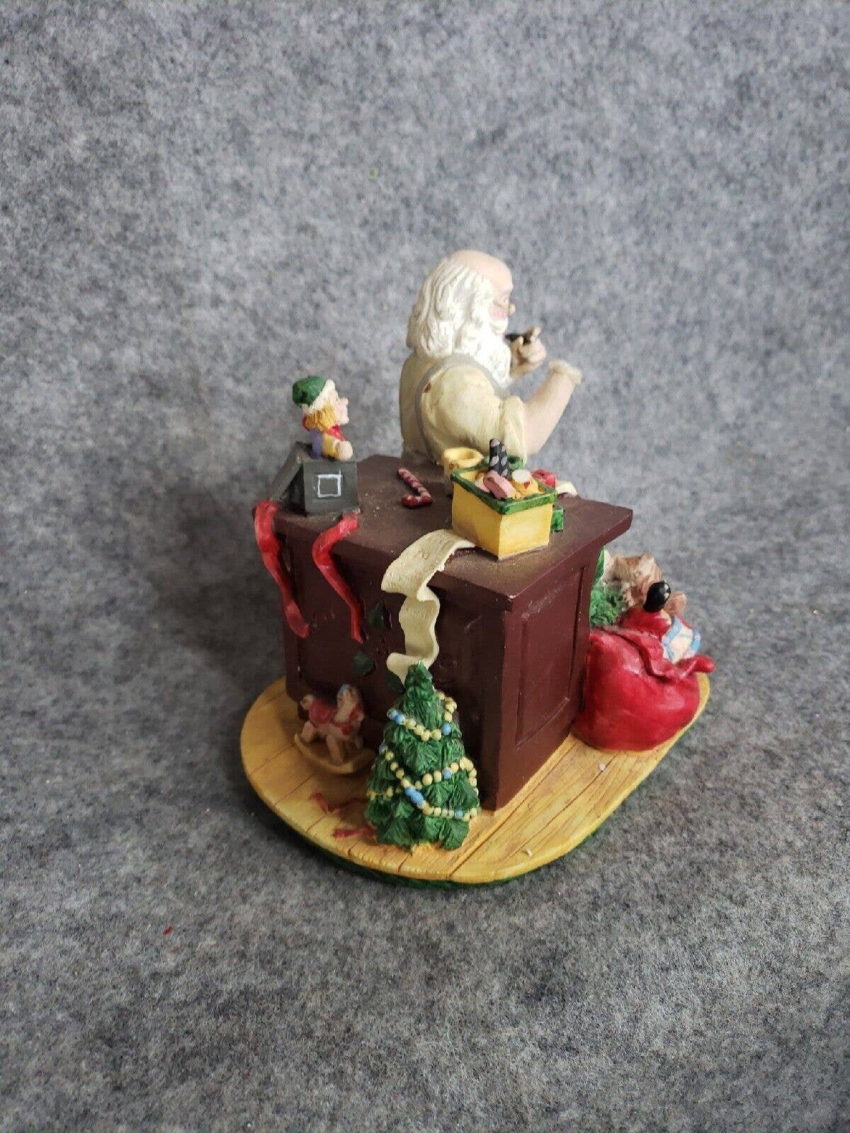 Vintage Resin Santa Claus Workshop Toys Making Handmade Christmas Home ...