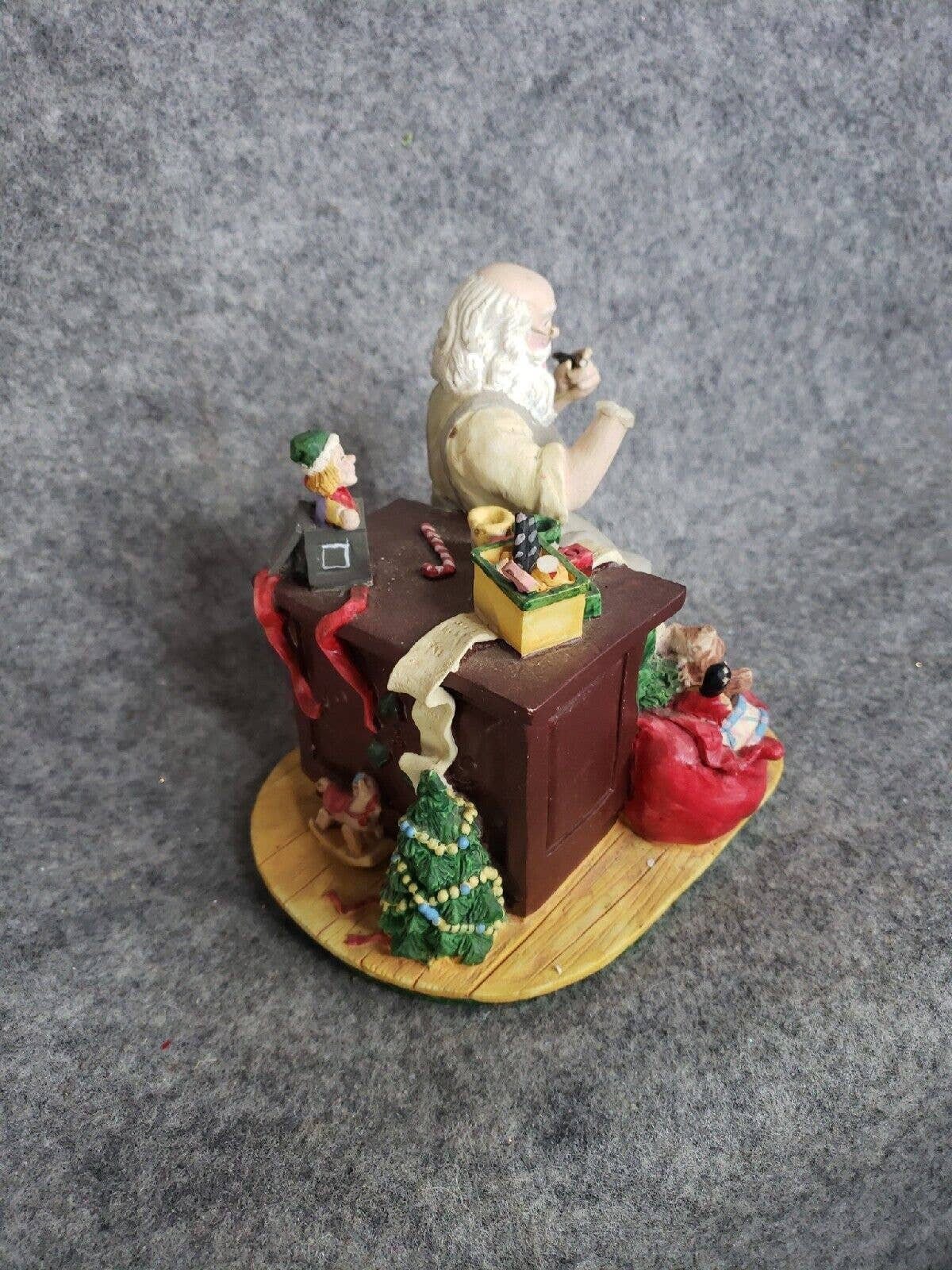 Vintage Resin Santa Claus Workshop Toys Making Handmade Christmas Home ...