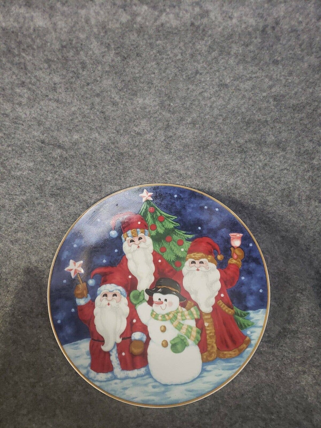 Vintage Festival of Santas Decorative Plate Holiday Decor Blue - Etsy