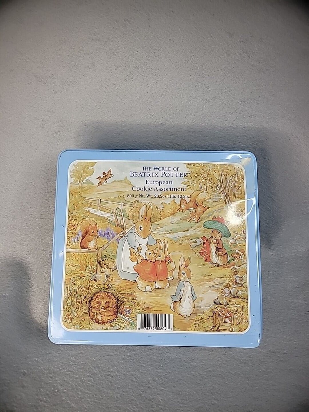 Vintage Beatrix Potter Tin Metal Box Square Rabbit Family Squirrels ...