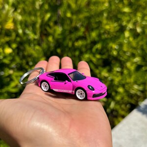 Pink Porsche 911 Gt3 Keychain Etsy