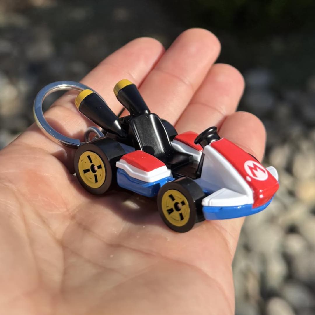 Super Mario Kart Keychain, Mini Scale Car Charm - Etsy