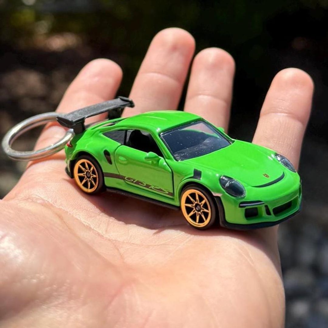 Porsche 911 GT3 RS Keychain, Green Porsche GT3RS Keyring, Light Green ...