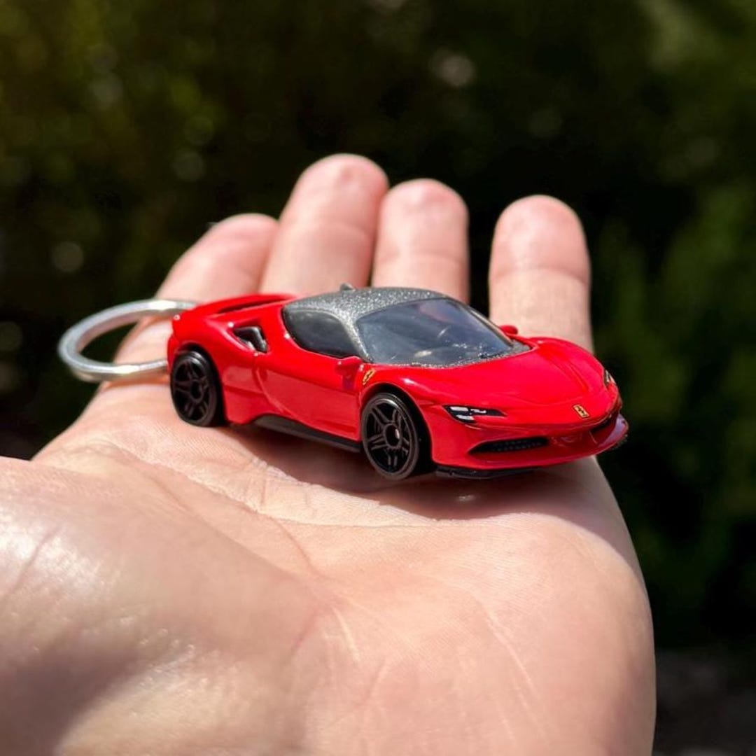 Ferrari SF90 Stradale Red Keychain Keyring Accessories Mini Supercar ...