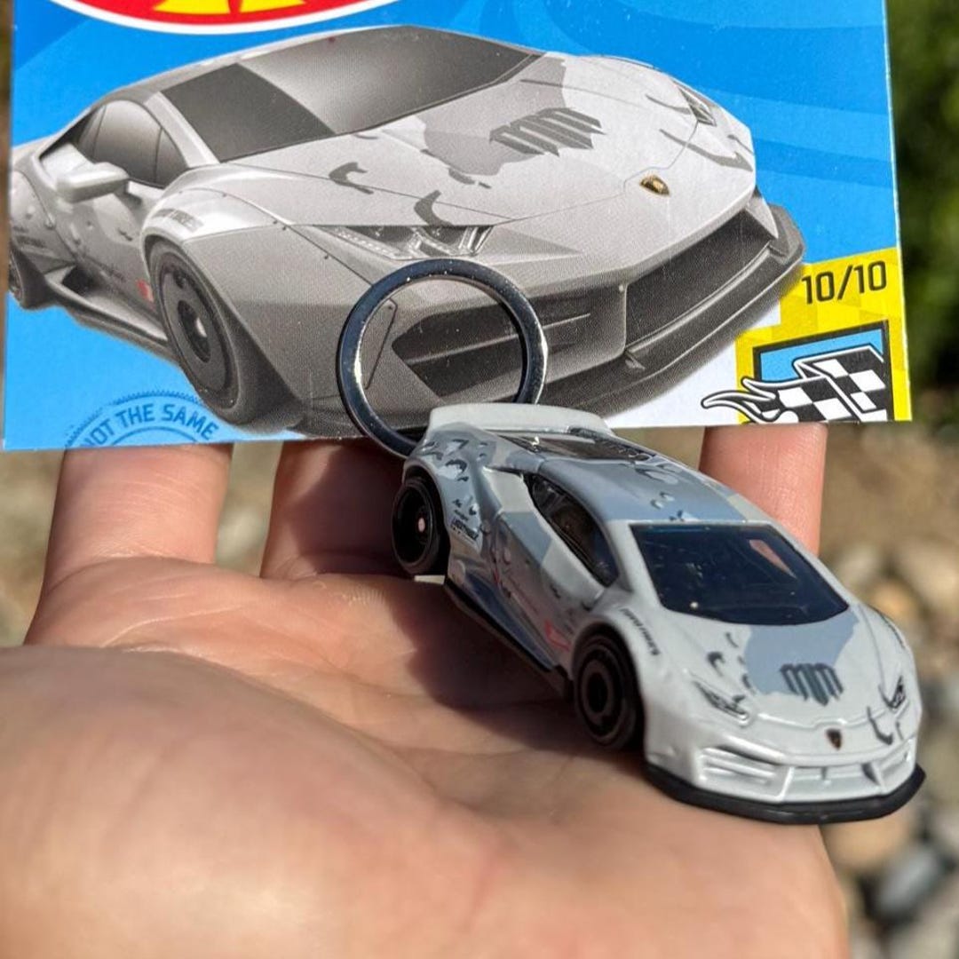 Lamborghini Huracan Keychain, Grey Lambo Keyring, Liberty Walk Car Key ...