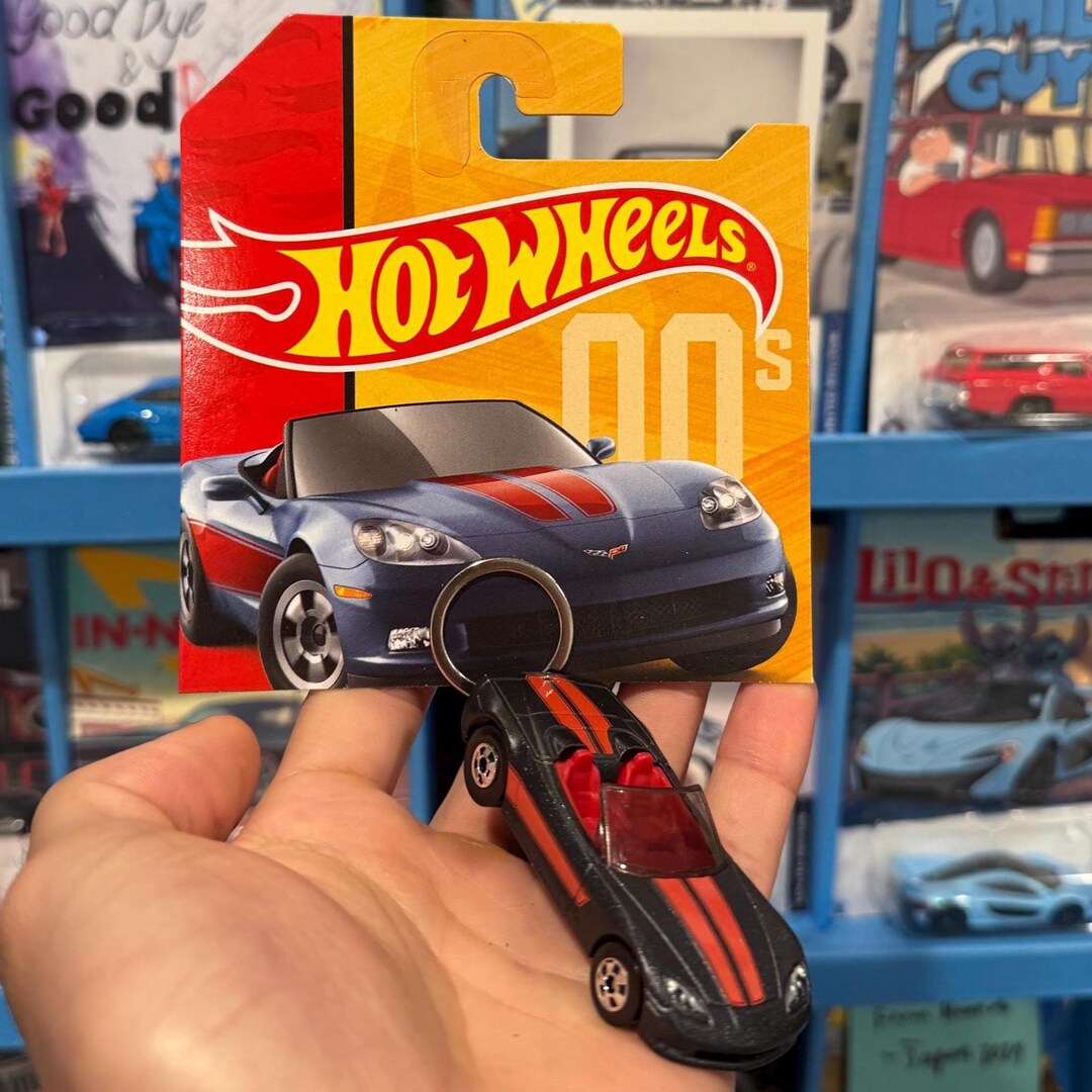 Corvette C6 Keychain, Corvette C6 Red and Black Keyring, Corvette C6 ...