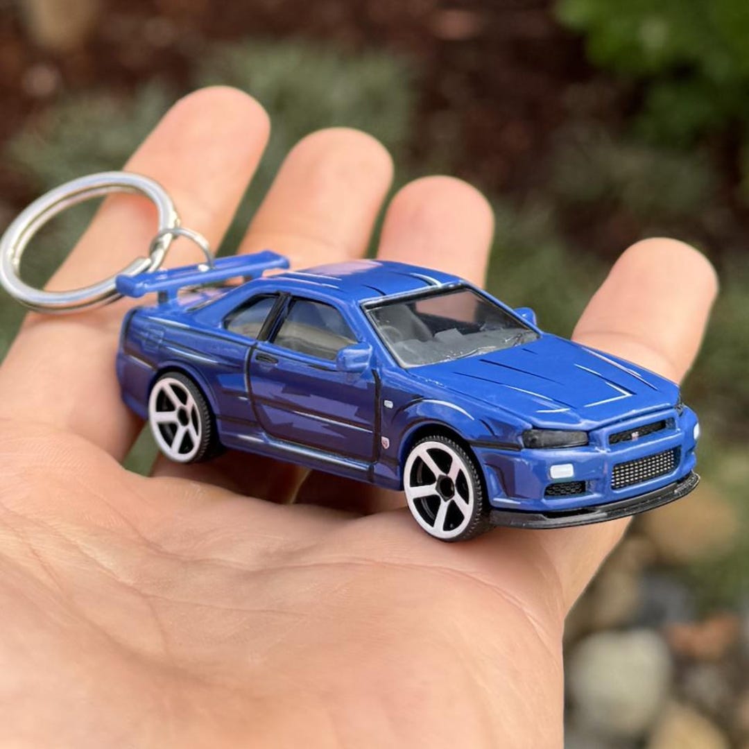 Nissan Skyline GT-R R34 Mini Keychain Blue BNR34 Keyring Accessories ...