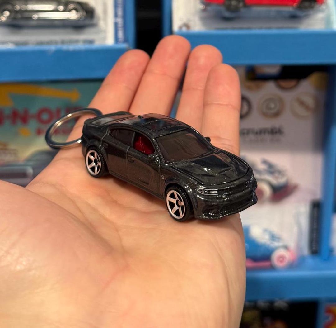 Dodge Charger Keychain, Grey Charger Keyring - Etsy
