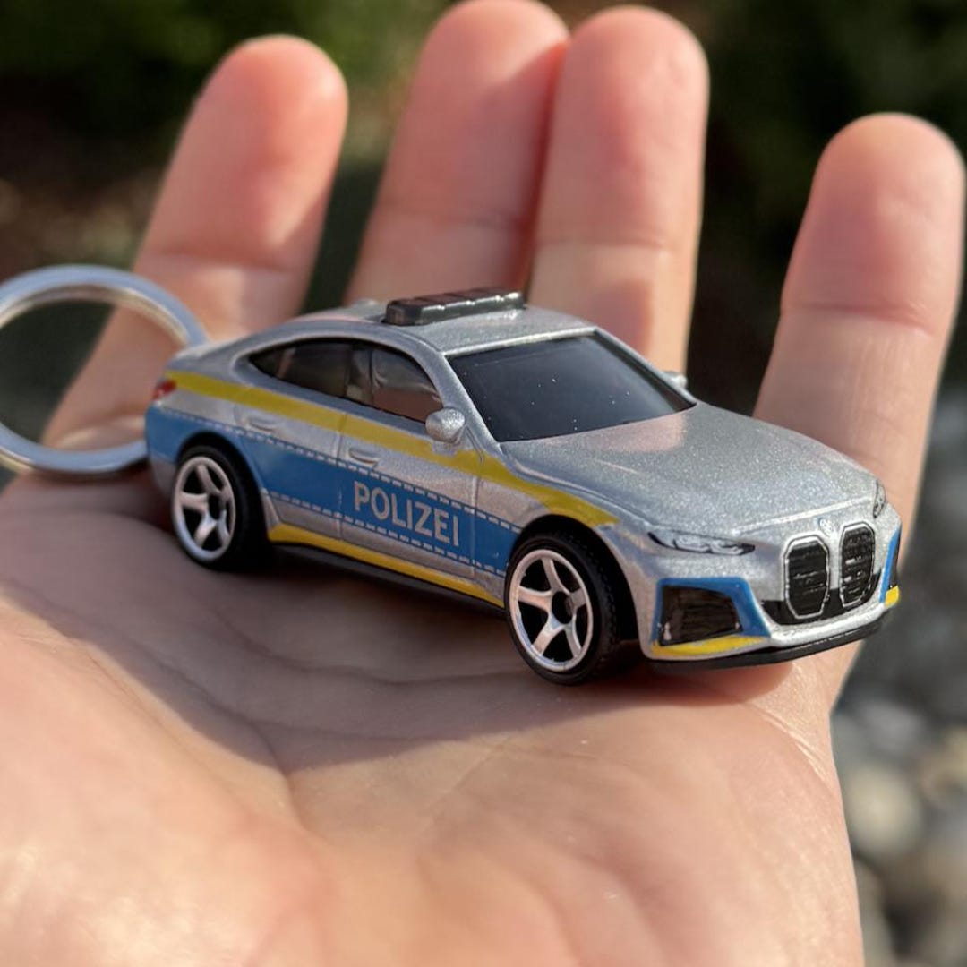 BMW I4 European Police Sedan Mini Keychain Keyring Accessories Electric ...