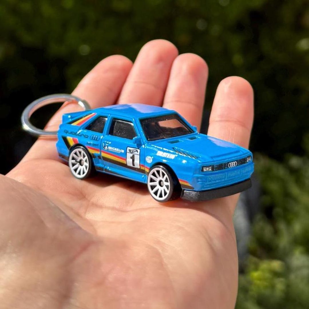 Audi Sport Quattro Keychain, 1984 Blue Rally Car Charm - Etsy