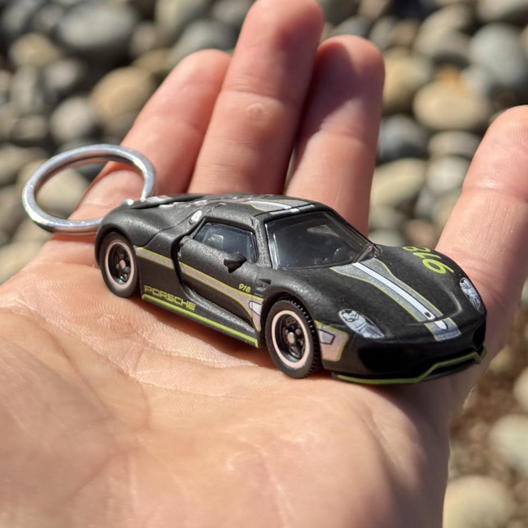 Porsche 918 Spyder Matte Black Keychain Keyring Accessories Mini Hybrid ...