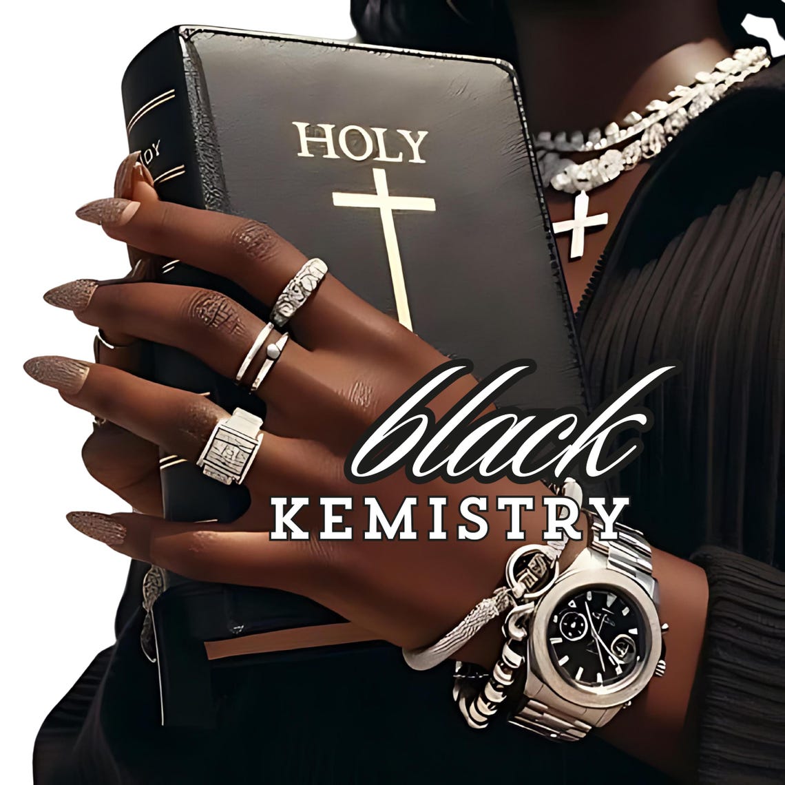 Holy Bible African Americans Holding Holy Bible Luxurious Jewelry ...